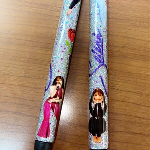 Purple Blue Floral Skull Pen / Skull Pen / Goth Pen / Skull and Flowers ...