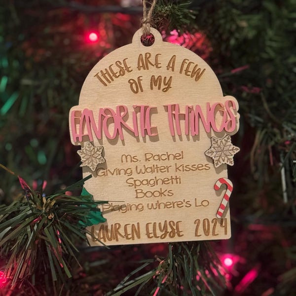 Custom Kid's Christmas Ornament, My Favorite Things, Gift for Child ...