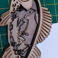 Laser Cut Files Fishing Svg Bass Pdf Files for Wood 4 Layer Art Piece ...