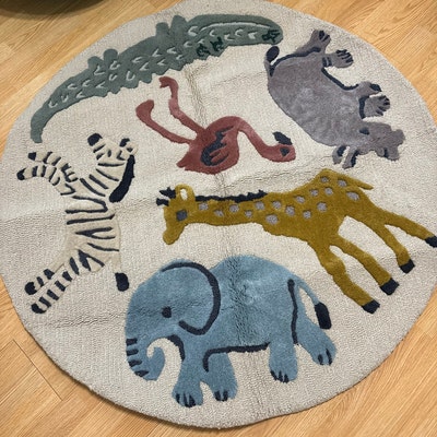 Modern Handwoven Wave Pattern Wool Shag Rug, Soft Wool Minimalist ...