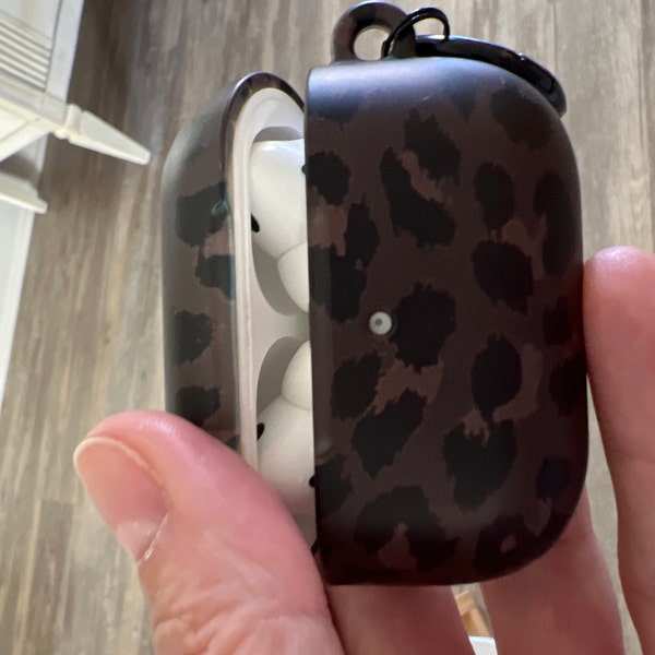 Black Leopard AirPod Case Animal Print Airpods Pro Hard Cover Keychain ...