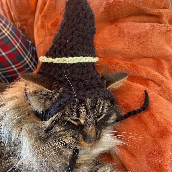 Crochet Pattern: Witch Hat for Cats, PDF Instructions for Cat Witch Hat ...