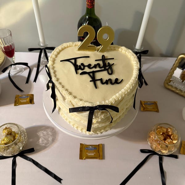 Twenty Fine Cake Topper Charm, Custom Flat Acrylic Cake Topper, 25th ...