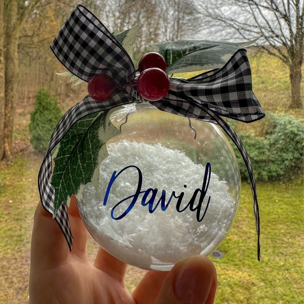 Custom Christmas Baubles Name Sticker, DIY Christmas Decor ...