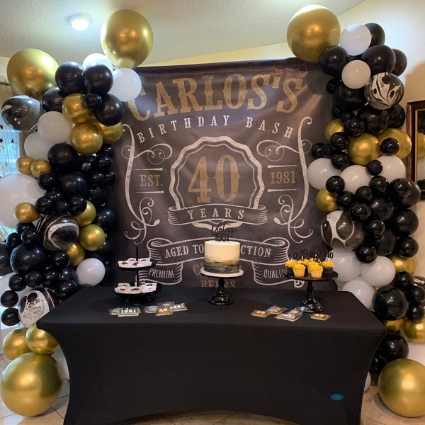 Vintage Men Birthday Backdrop, Classic Man Step and Repeat Backdrop ...