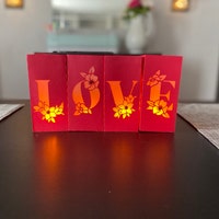 Valentine's Day Papercut Lantern Bundle, Valentines Lantern Template ...