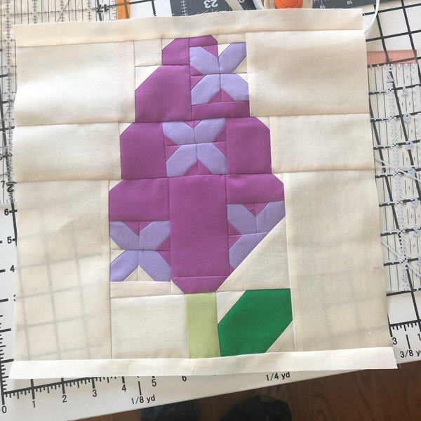 Lilac Spring Flower Quilt Block PDF Pattern - Includes Instructions for ...