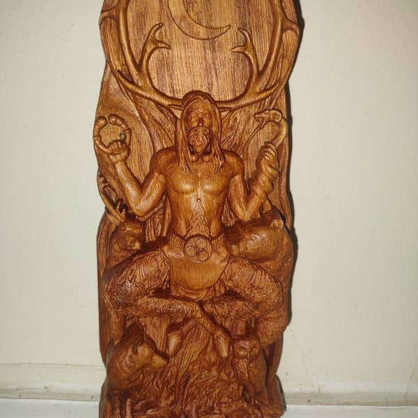 Cernunnos Cernun Wood Horned God Celtic God Altar Statue Pagan God Wiccan Druid - Etsy Canada