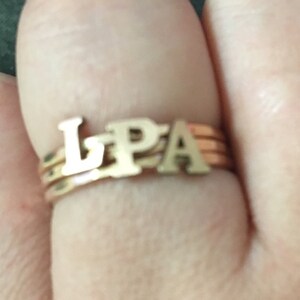 Stackable Initial Ring Monogram Ring Dainty Ring Letter | Etsy