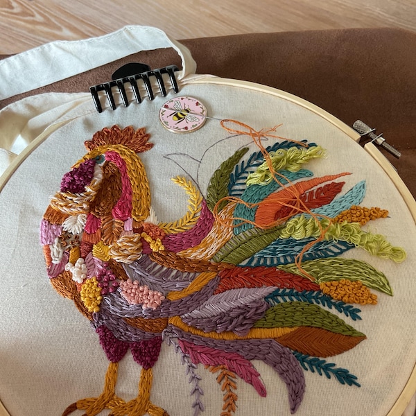 Colorful Peacock Hand Embroidery Pattern - PDF Instant Download for ...