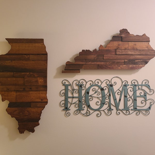 Kentucky Rustic Wood State Cut Out, Wooden Kentucky State Outline ...