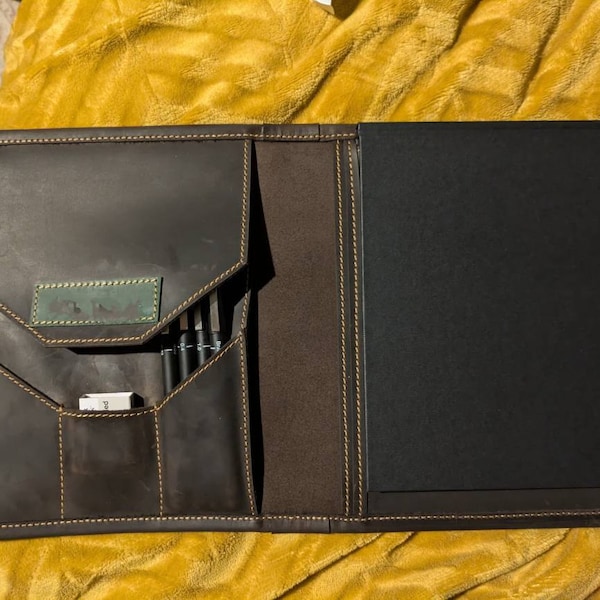 Leather Drawing Album Cover, Drawing Pad, Pen Case, Personalized ...
