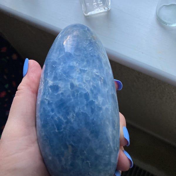 Blue Calcite Large Tower, Large Crystal Tower, Large Blue Crystal Tower ...