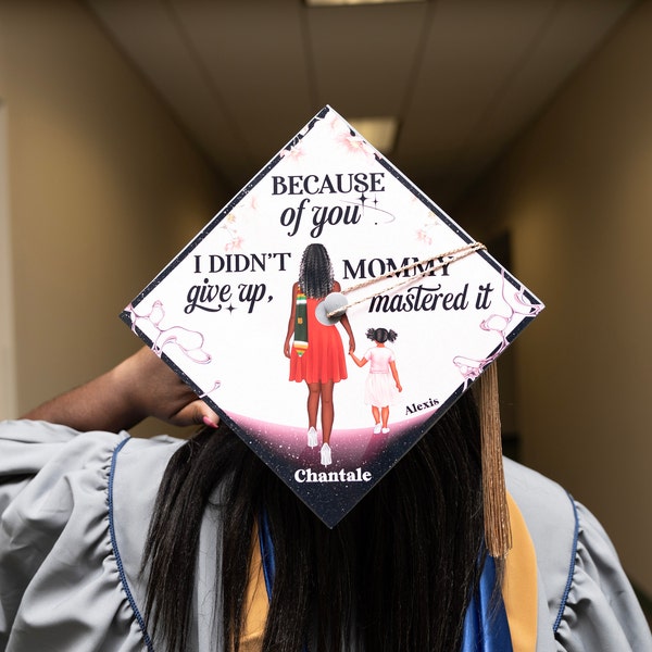 Custom Mommy Did It Graduation Cap Topper, Personalized Mom and Child ...