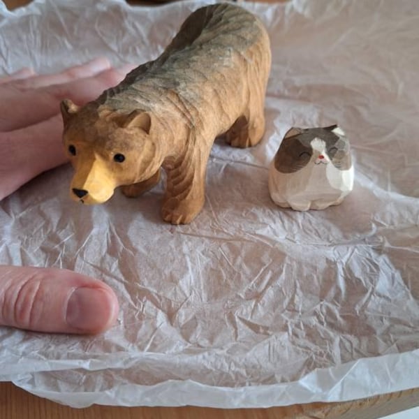 Rabbit Wood Carving, Cute Rabbit, Handmade Wood Carving, Table ...