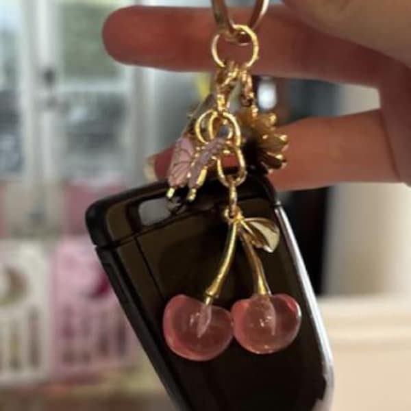 Cherry Keychain/fruit Charms/bff Gifts/aesthetic/red Cherry/small Gifts/cherry Charm/gifts for ...