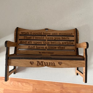 Memorial Bench Customised Memorial Gift Custom Made bereavement Gifts ...