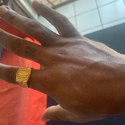 Virgin Mary Ring in Gold Men's Ring Men's Band - Etsy