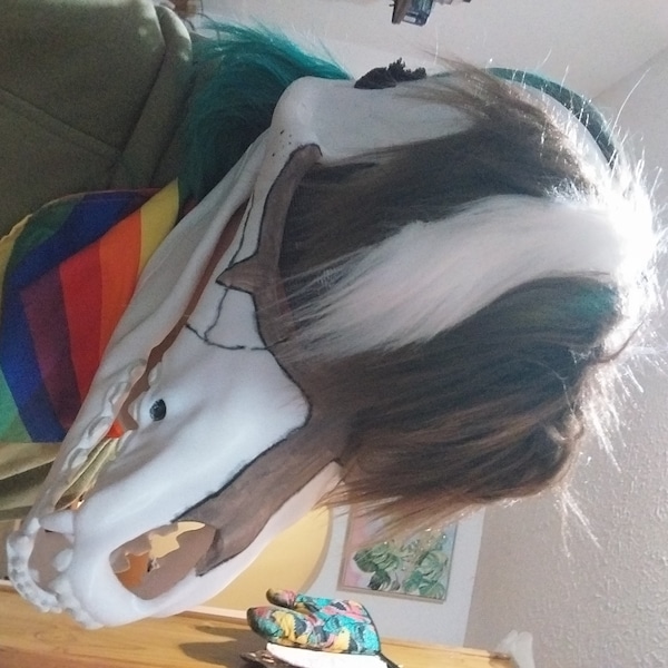 Wolf Skull Realistic Bone Spooky Mask - Movable Moving Hinge Jaw- 3D ...