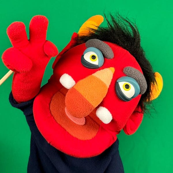 Handmade Ventriloquist Dummy Furry Rabbit Monster Professional Hand ...