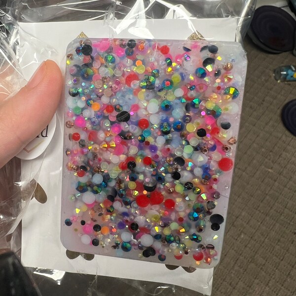Rainbow Picking Pad Fidget Pick Palette Toy Neon Crystal Pebble Glitter ...