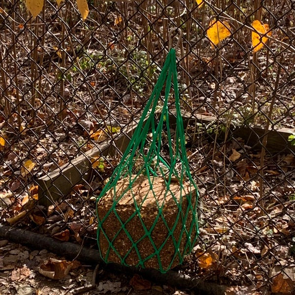 Chicken Run Coop 25lb Flock Block Bird Seed Hanging Mesh Bag Veggie ...