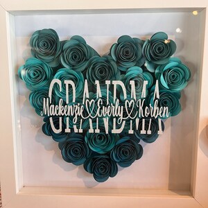 Flower Shadow Box, Personalized Shadow Box, Heart Flower Box, Song Name ...