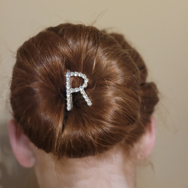 Rhinestone Letter Hair Pins, Initial Hair Pins, Initial Accessories ...