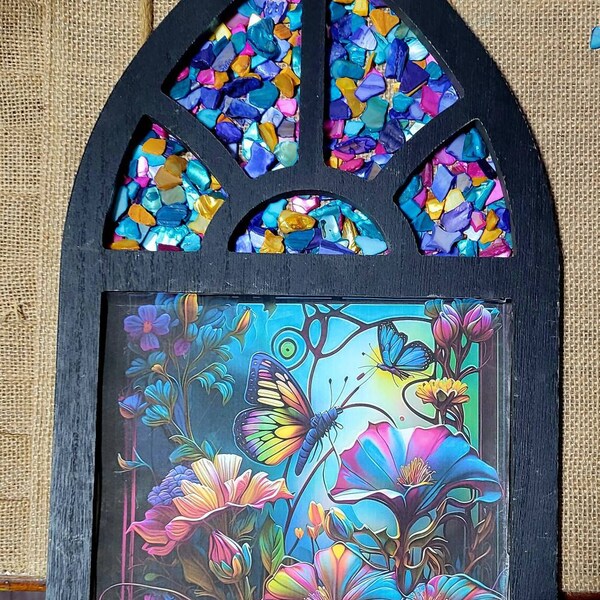 Butterfly Stained Glass Sublimation Designs, Stained Glass Pattern ...