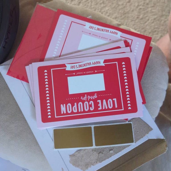 Scratch-off Love Coupons Scratch off Voucher Valentines Gift for Her ...