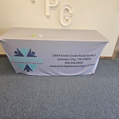 Custom Stretch Tablecloth for Pop up Shop, Spandex Table Cover With ...