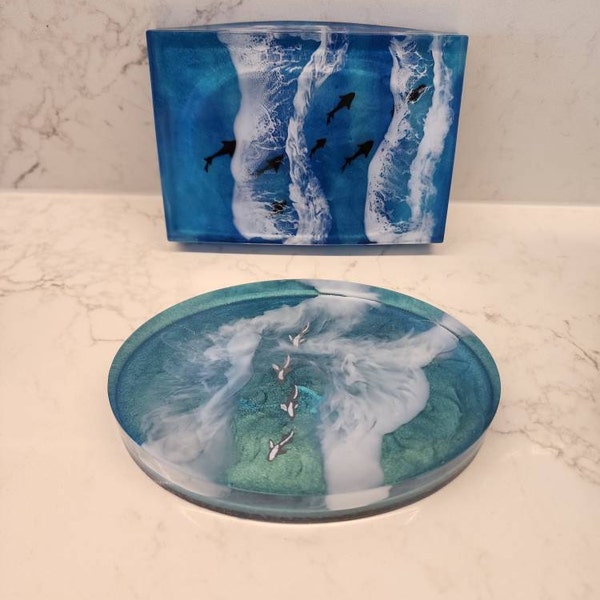 Ocean Waves Turtle, Real Sand and Shells, Coastal Decor, Beach Art ...