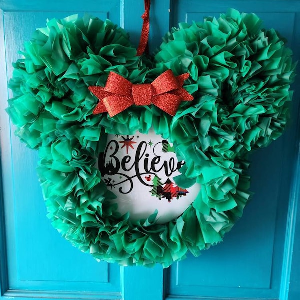 Christmas Wreath-disney Wreath-mickey Mouse-mickey Wreath-minnie Mouse ...