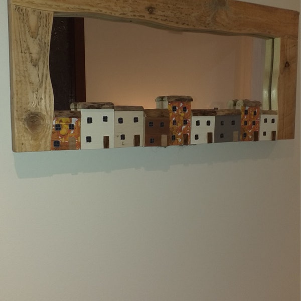 Funckles Stunning Driftwood Mirror With Driftwood Cottage Houses ...