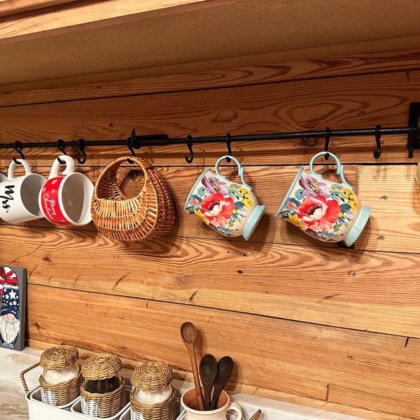 Wrought Iron Pot, Pan Rail, Pan Organizer, Kitchen Storage, Utensil ...