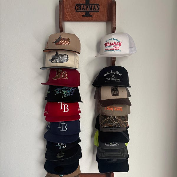 Custom Cap Rack for 20 Caps,hat Rack, Engraved 3D Cap Rack, Personalize ...
