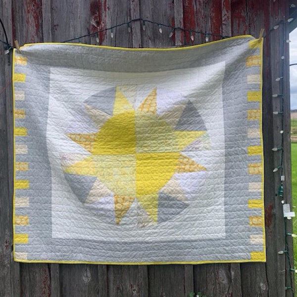 Jumbo Sunshine PDF Baby and Throw Quilt Pattern || Modern Baby Blanket ...