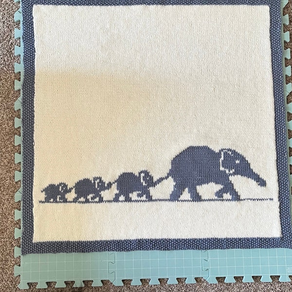 Elephant Pattern, Chart, Elephant Chart, Knit Pattern, Knit Elephant ...