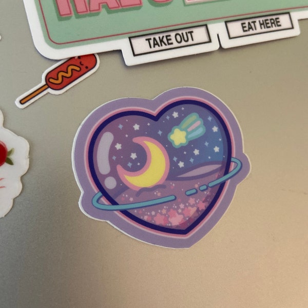 Galaxy Heart Vinyl Sticker - Etsy