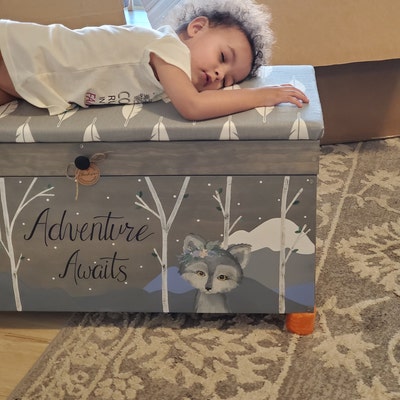 Toy Box Rolling Toy Box Toy Bin Kids Toy Chest Wood Toy Box Toy Box on ...