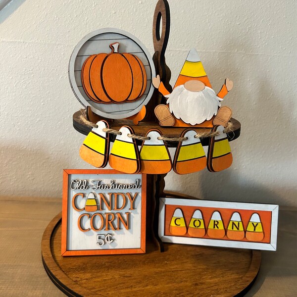 Candy Corn Laser File / Halloween SVG / Fall Gnome Tiered Tray Decor - Etsy