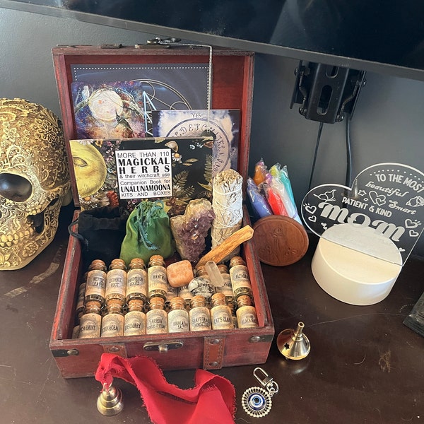 Witchcraft Kit & Apothecary Kit Box With Wiccan Supplies, Witch ...