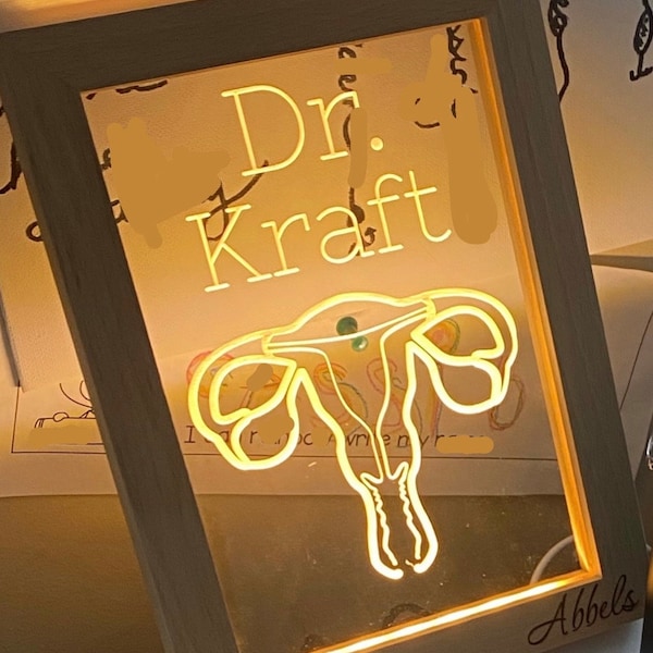 OBGYN Gift Midwife Gift LED Acrylic Frame Female Anatomy Cervix Gift ...