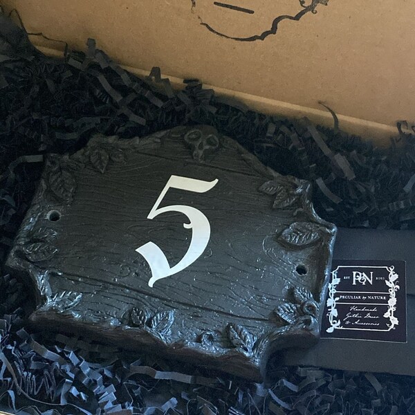 Gothic House Number Sign | Custom Front Door Plaque | Witchy Outdoor ...