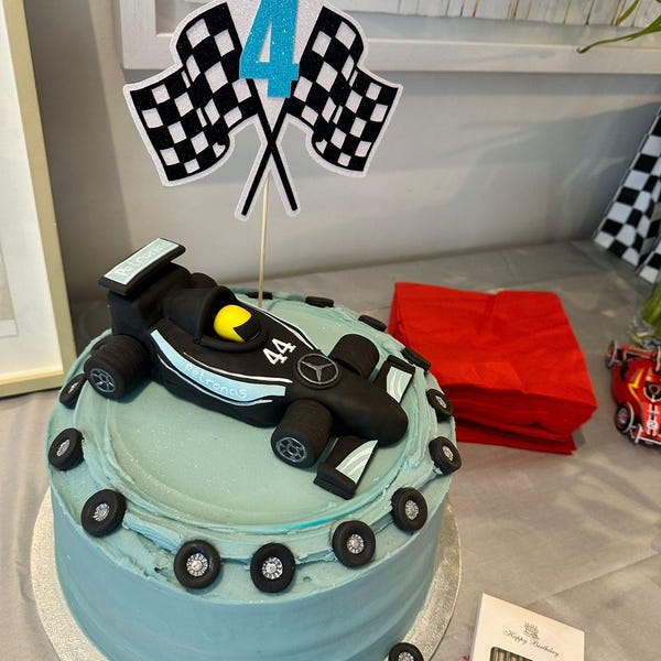Edible F1 Racing Car Fondant Cake Topper Formula One Cake Decorations ...