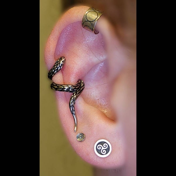 Ear Cuff, Gothic Ear Cuff, Snake Ear Cuff, Stainless Steel Earrings ...