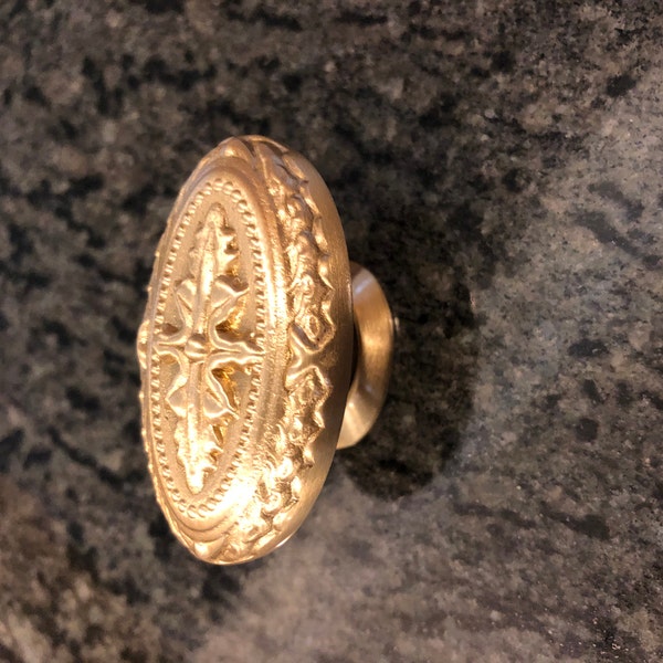 Vintage Oval Engraving Knobs, Retro Cabinet Knob, Brass Dresser Knob ...