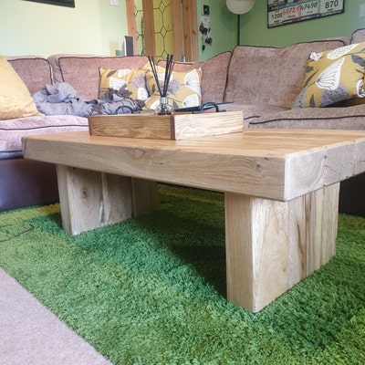 Exclusive Hand-crafted Chunky Oak Sleeper Coffee Table Available in ...