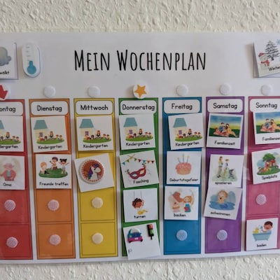 Wochenplan für Kinder, Download, zum Ausdrucken, für Kindergartenkind ...