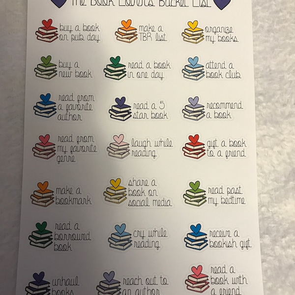 The Book Lover's Bucket List - Reading Challenge Planner Stickers ...